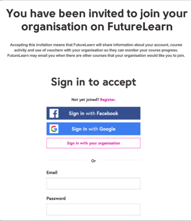 Learner invitations – FutureLearn for Business
